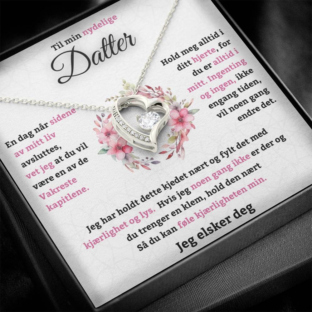 Til Min Datter - Jeg Elsker Deg - Hjertesmykke – CustomLove.no
